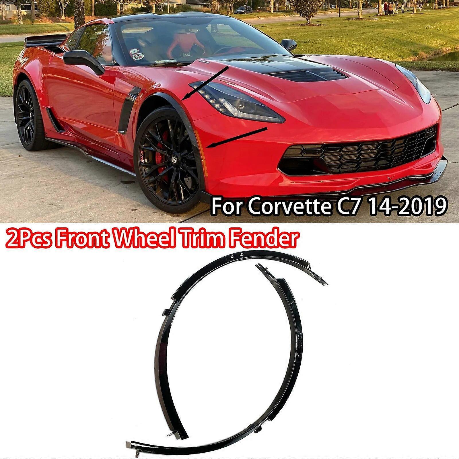 For Corvette C7 2014-2019 2Pcs Front Wheel eyebrow Trim Fender Flares ...