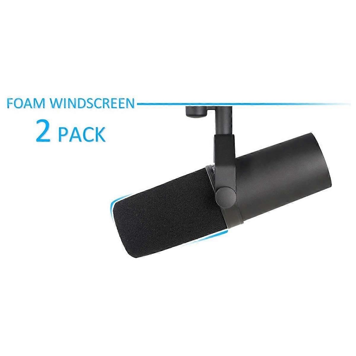 2Pcs Windscreen for SM7B Microphone Cover Noise Reduction Sponge Foam ...