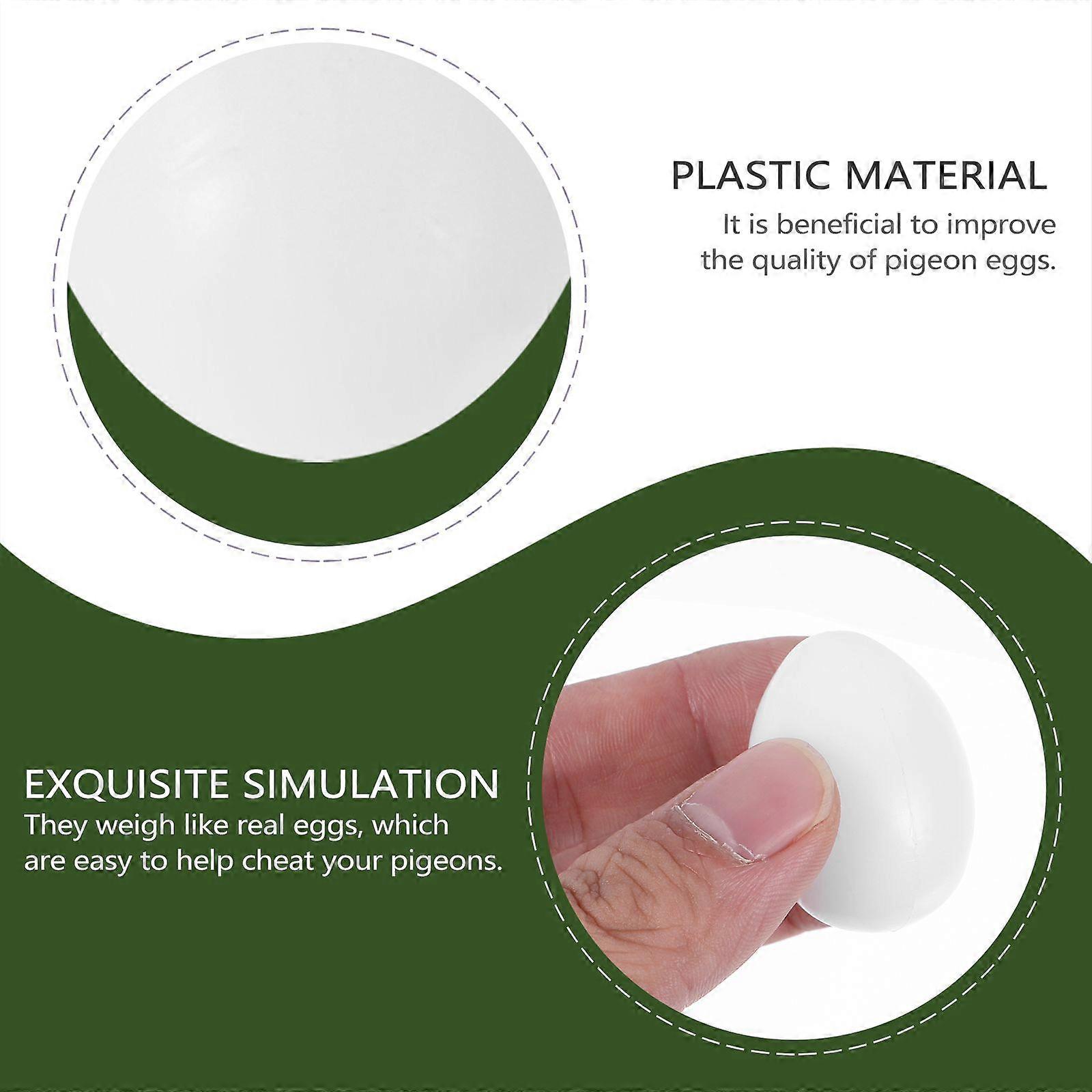 30Pcs Solid Plastic Pigeon Eggs for Tricking Birds to Stop Laying Eggs ...