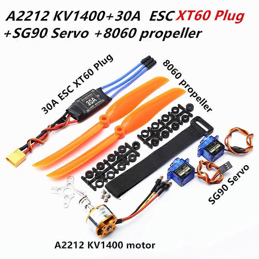 1400KV Brushless Motor 30A ESC XT60 Plug SG90 9G Mini Servo 8060 ...