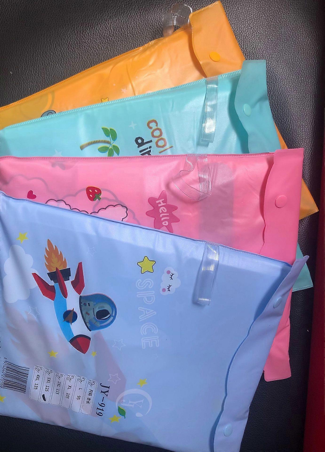 pvc cartoon inflatable raincoat with schoolbag for boys and girls ...