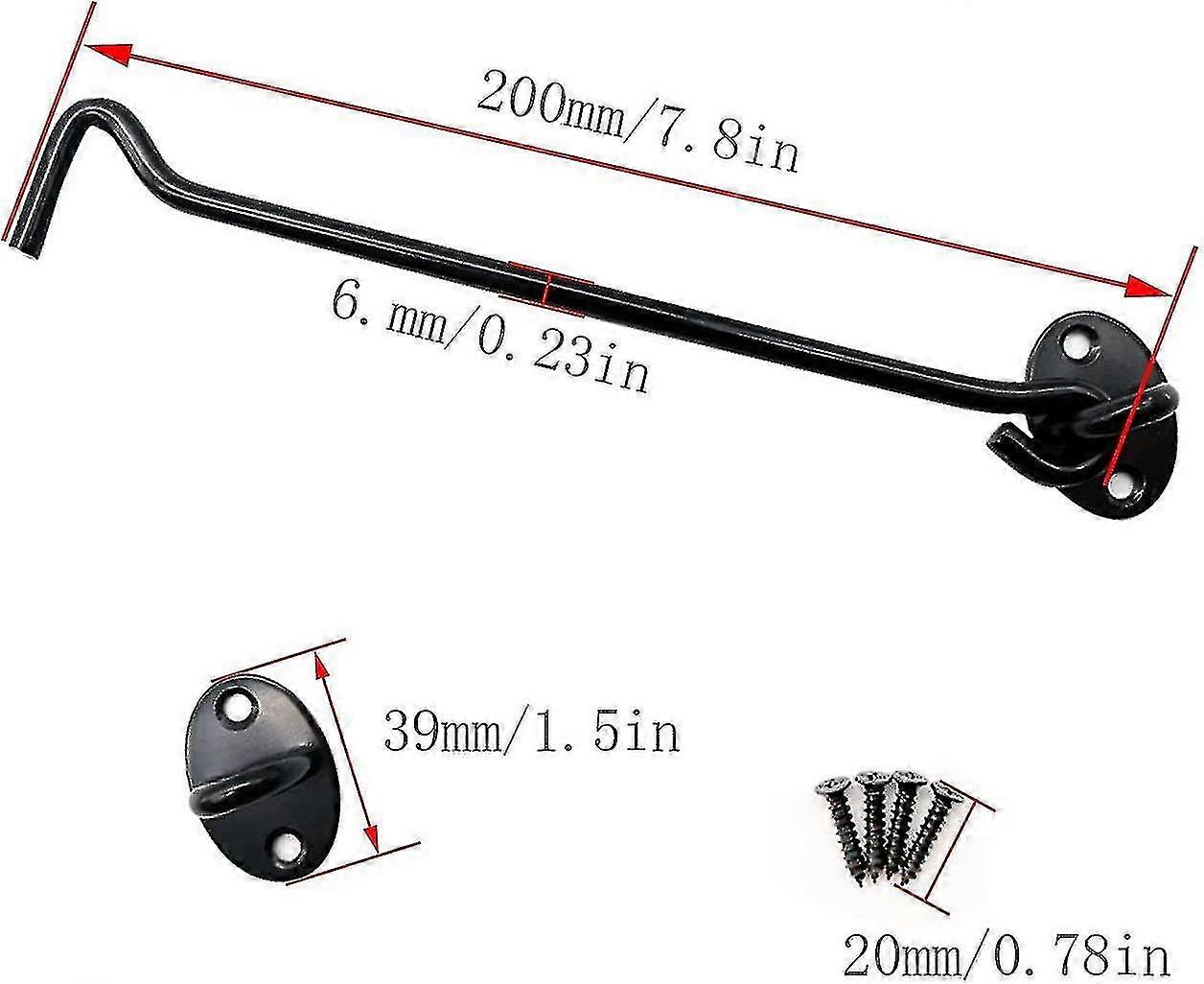 2 Pieces Stainless Steel Storm Hooks Cabin Hooks With Fixing Screws For ...