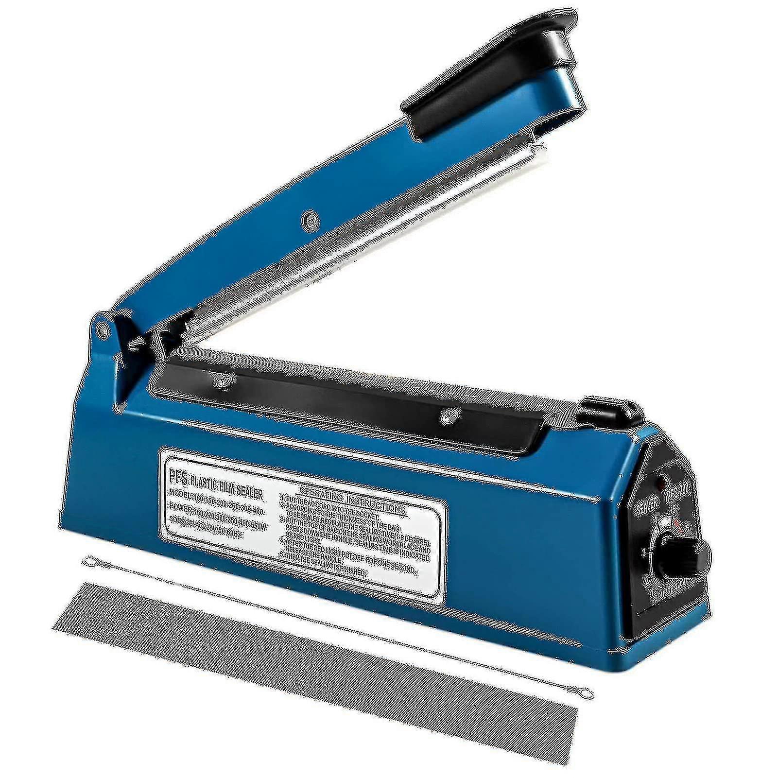 200mm Heat Sealer Plastic Bag Sealer Impulse Sealer Blue Vacuum Food ...