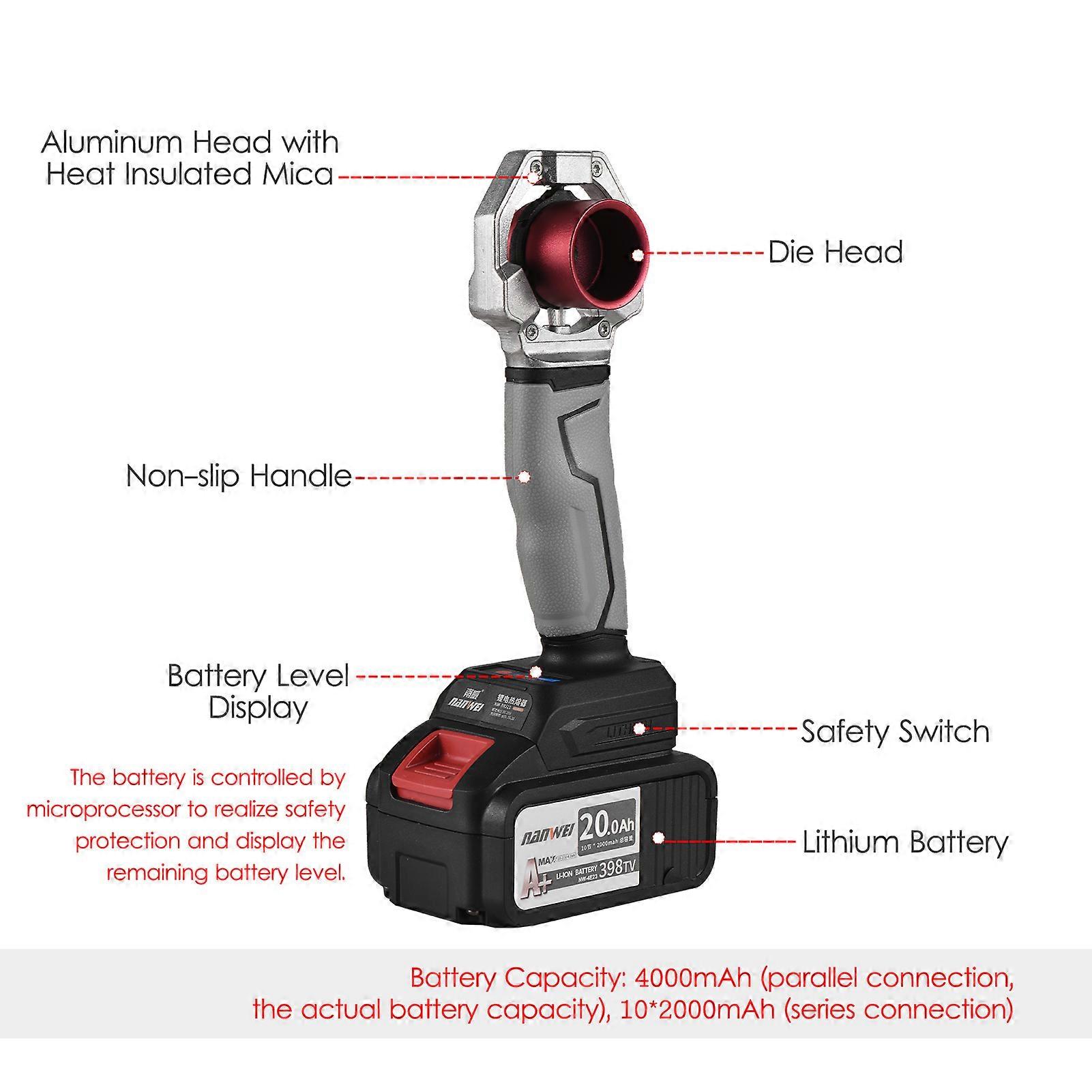 21V Cordless Electric Pipe Welding Machine 340 Socket Fusion Welder ...