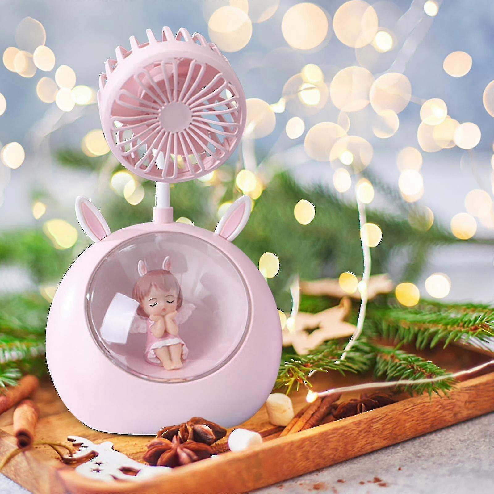 Portable Night Light Small Fan, Personal Desktop Fan, Night Light, Mini ...
