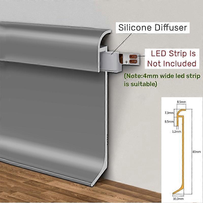H80mm Surface Mounted LED Skirting Line Aluminum Profile Wall Trim ...