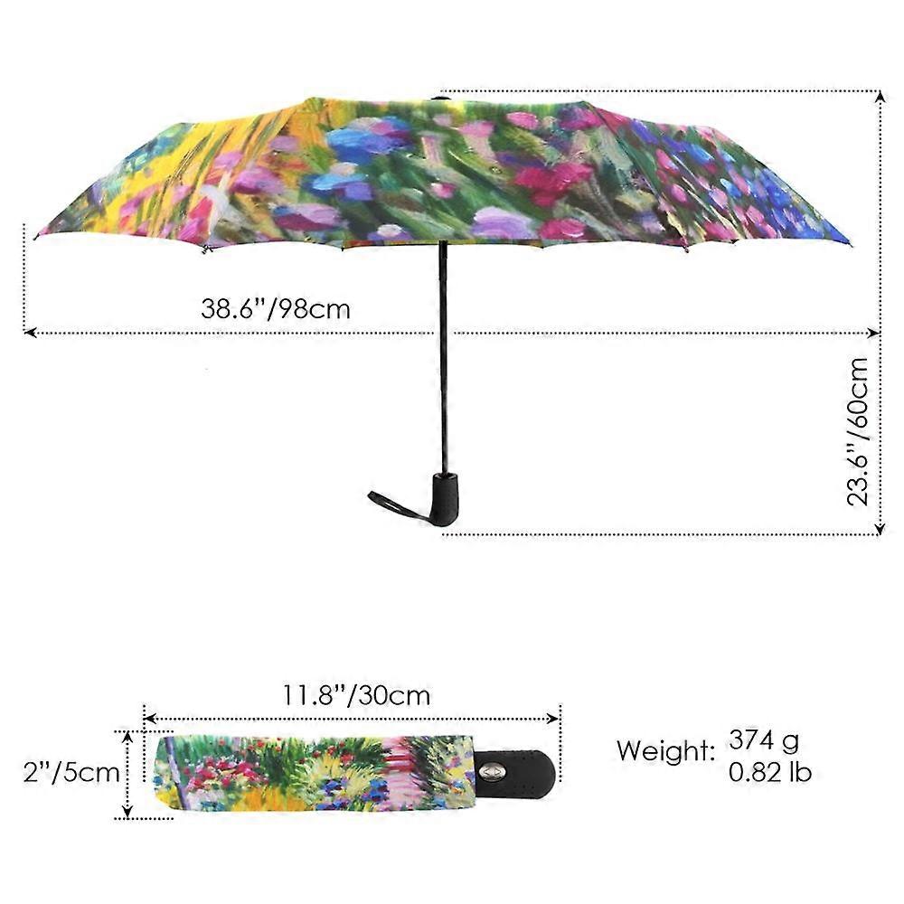 Famous Claude Monet Oil Painting Umbrella Three Folding Umbrella Rain ...