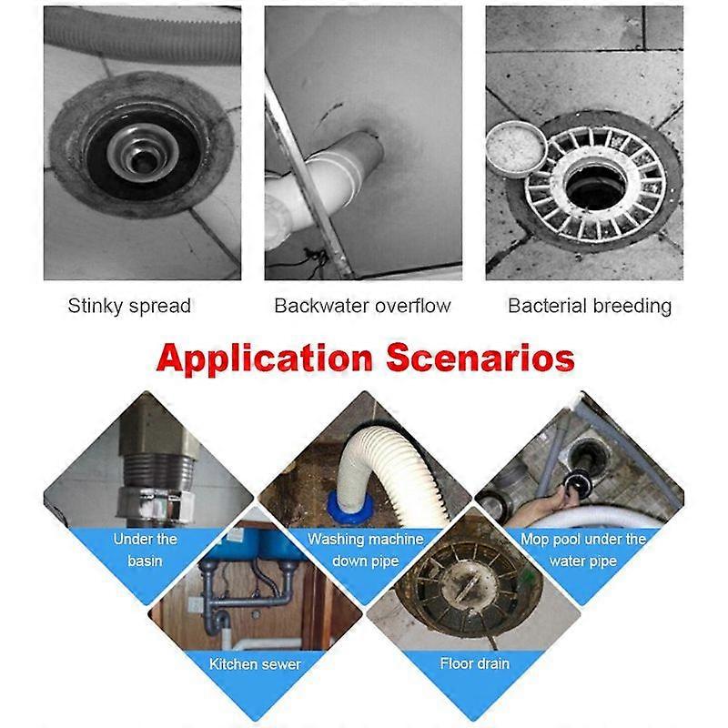 Kitchen Telescopic Washing Machine Pipe Connector Floor Drain Plug Anti ...