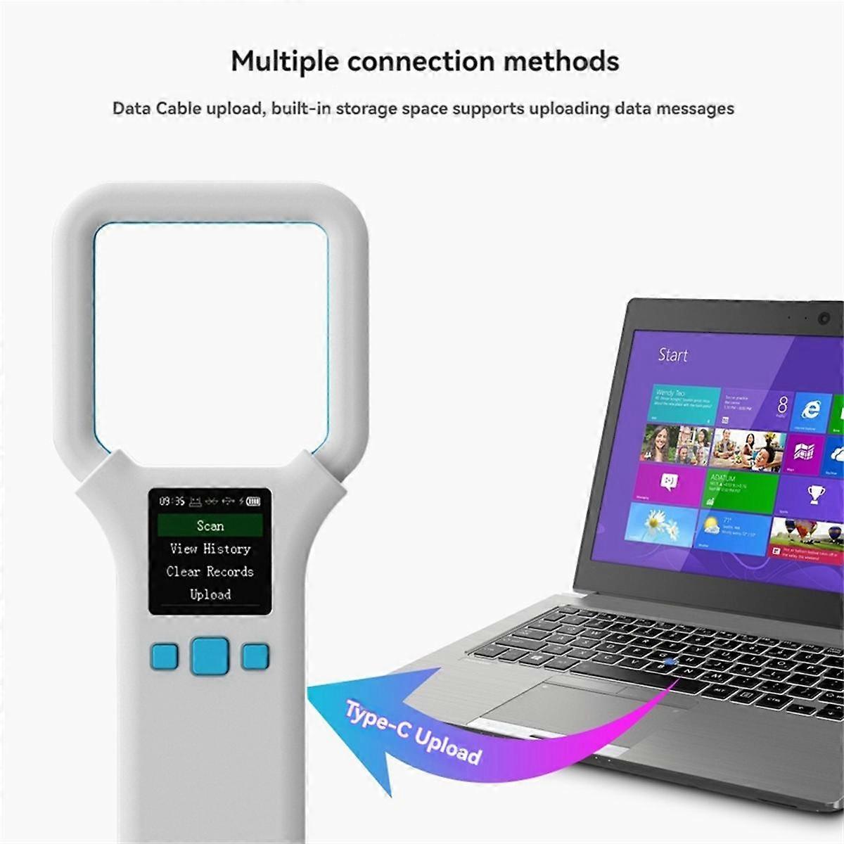 Animal RFID Reader 134.2Khz/125Khz USB Pet ID Scanner Animal Tag Reader ...