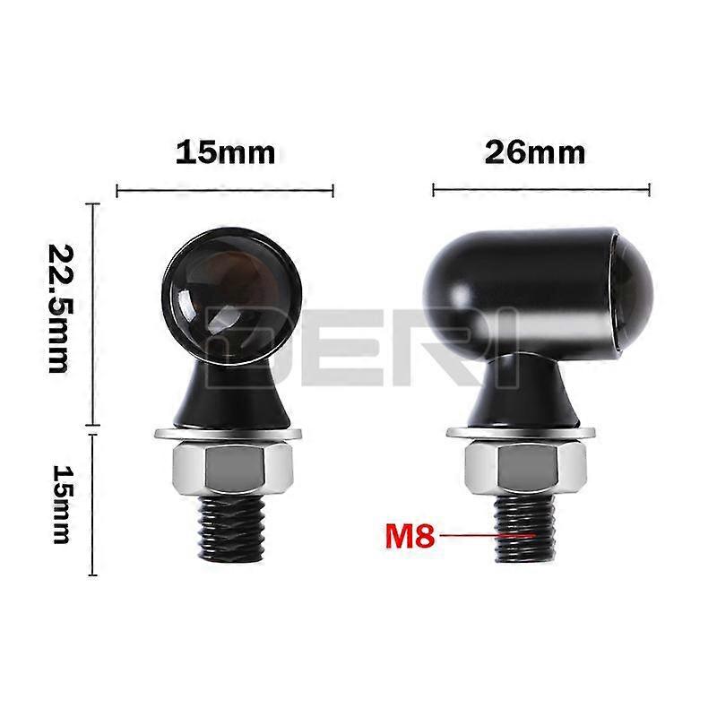 Aluminium Motorcycle led Turn Signal Light Black/Chrome Amber flasher ...