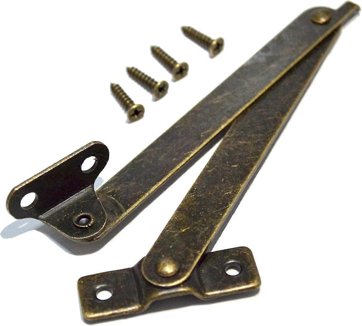 4 Pcs Bronze Lid Folding Support Hinges Brass Lift Up Stay Hinge Lid ...