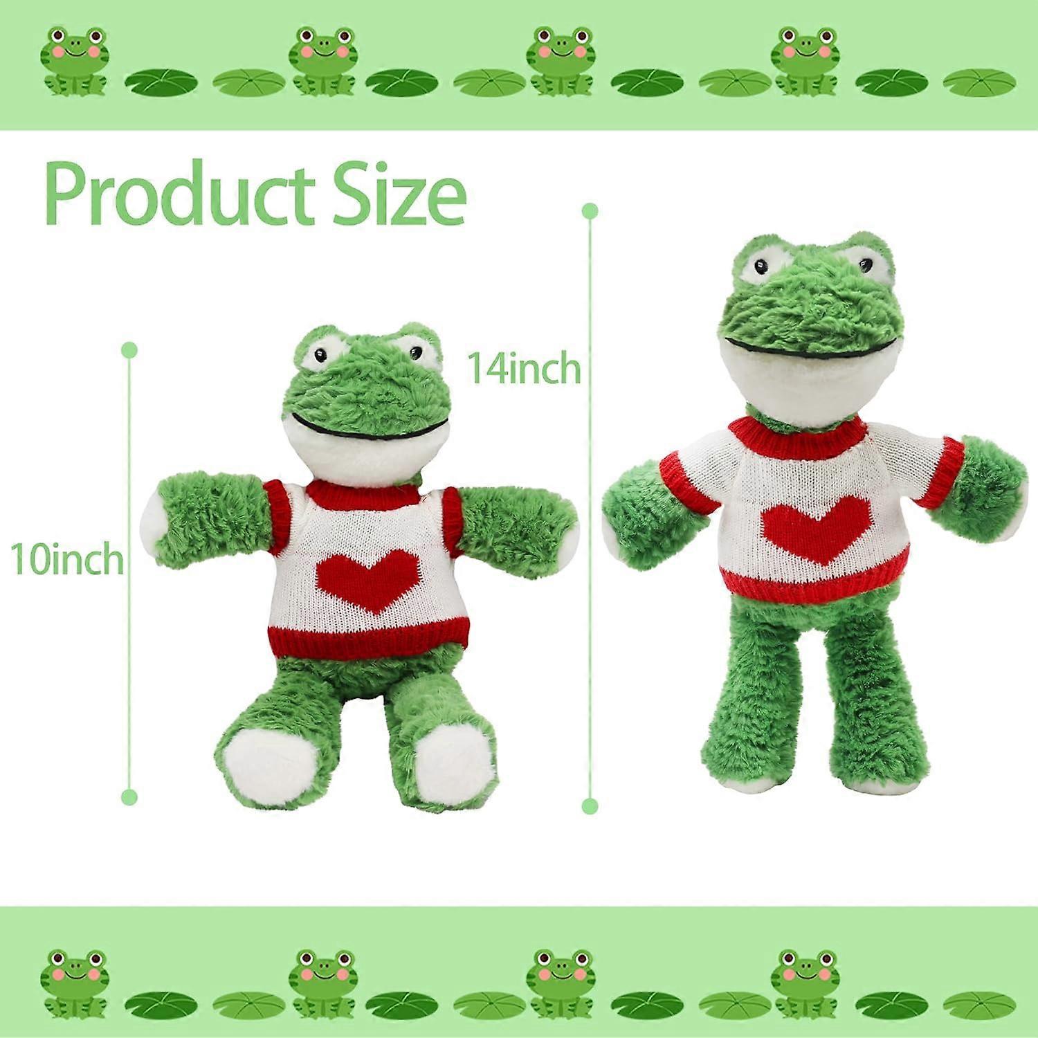 Frog Stuffed Animal, 14 inch Green Frog Plush Toy with Removable ...