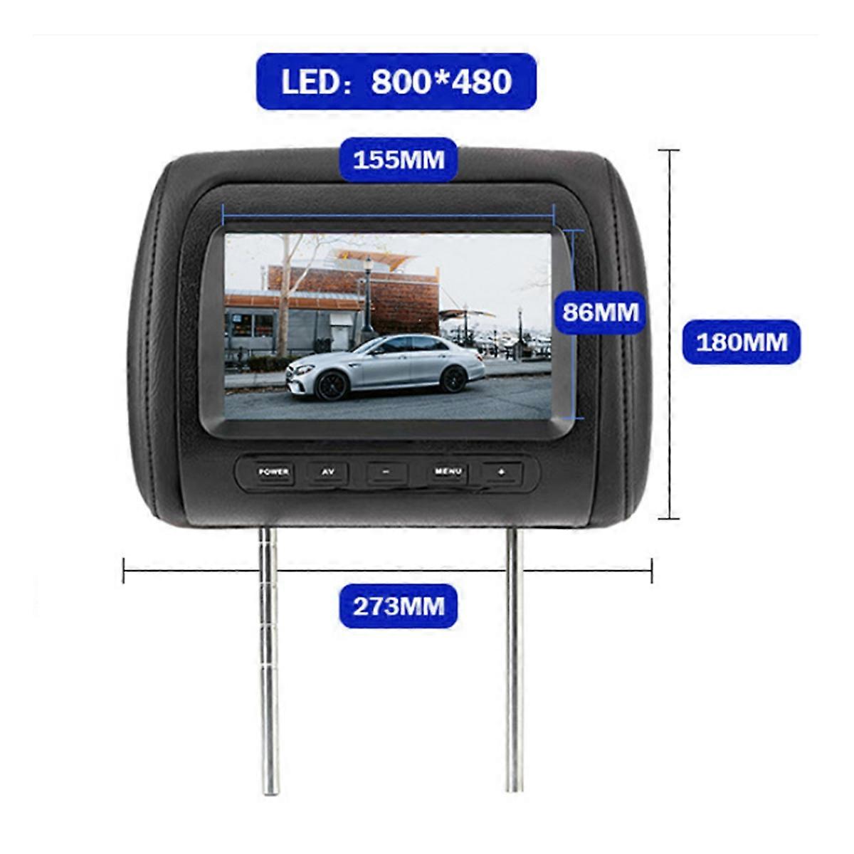 2Pcs Car Headrest Monitor Universal 7 Inch TFT LED Screen AV Input Car ...
