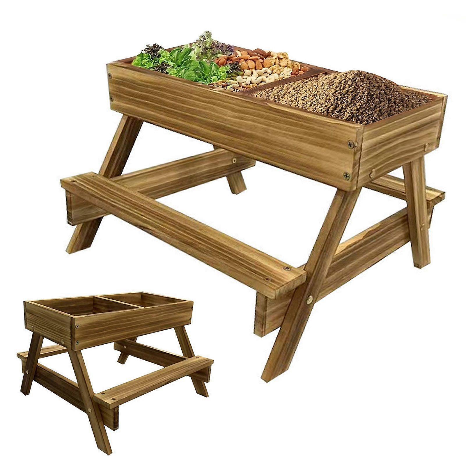 Wooden Chicken Feeder No Waste Chicken Picnic Table Handmade Duck And ...