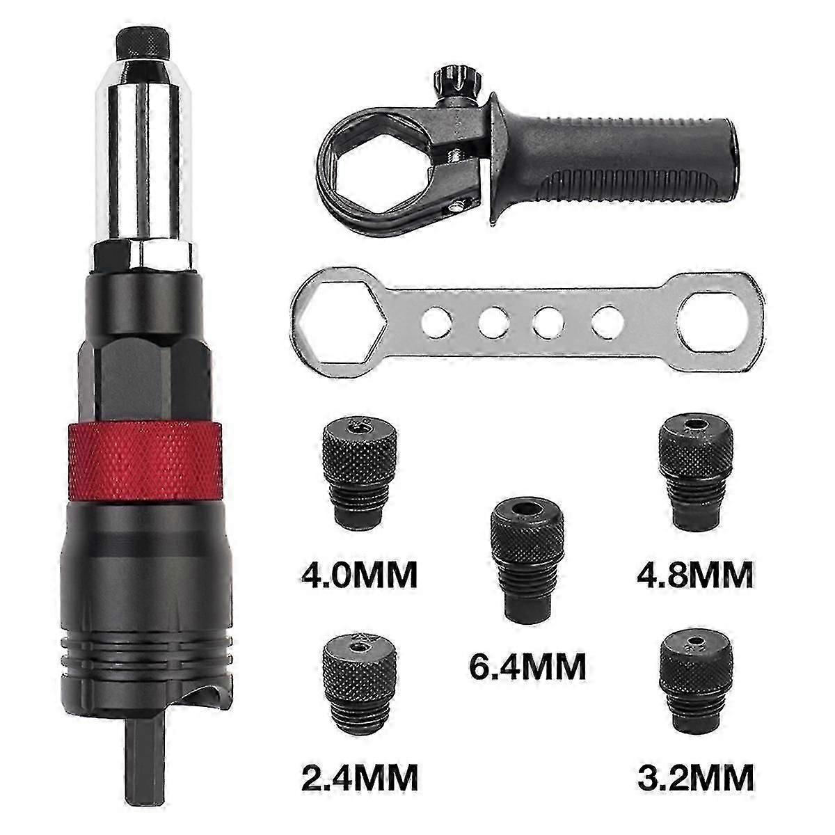 2.4-6.4mm Electric Rivet Nut Adapter Automatic Riveting Nail Cordless ...
