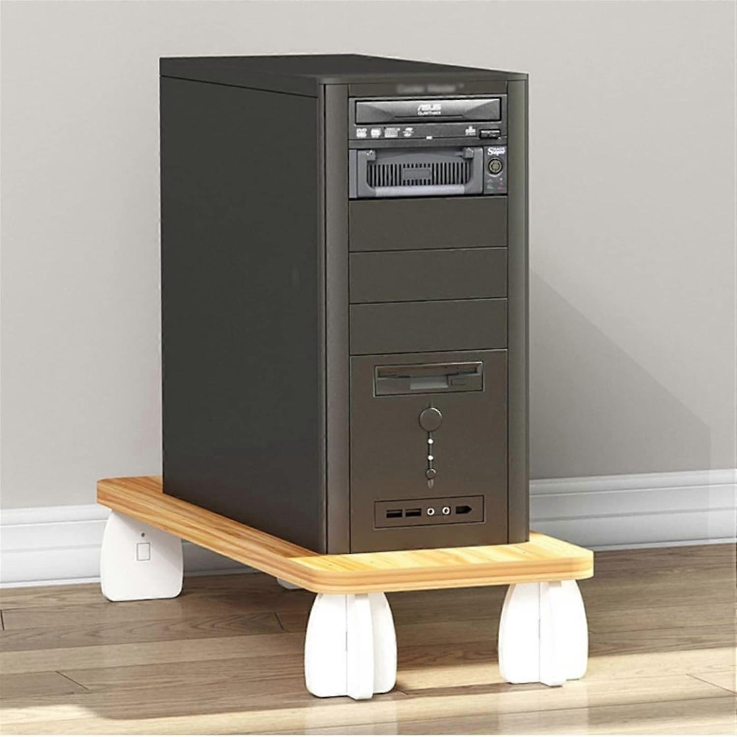 PC Stand Wood PC Tower Stand Monitor Stand Riser, PC Host Case Holder ...