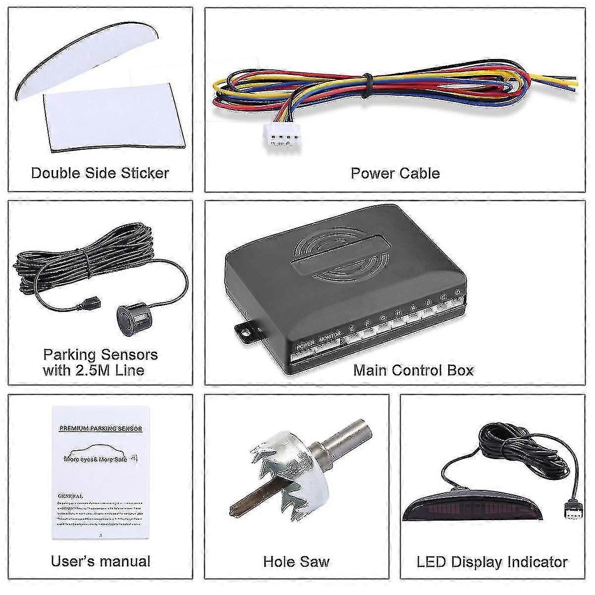 Parking Sensors - Car Reversing Radar System 8 Reversing Sensor Kit ...