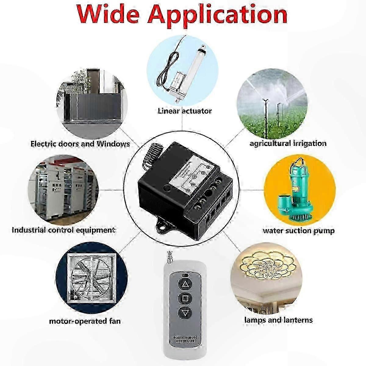 DC Motor Direction Control Switch, 10A Remote with 165 Ft Range for ...