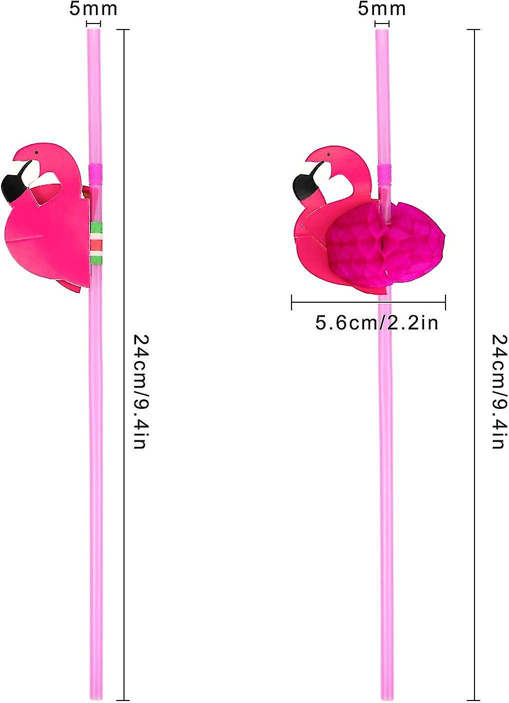 Flamingo Straws - 50 Pack - Flexible Cocktail Straws For Party Table ...
