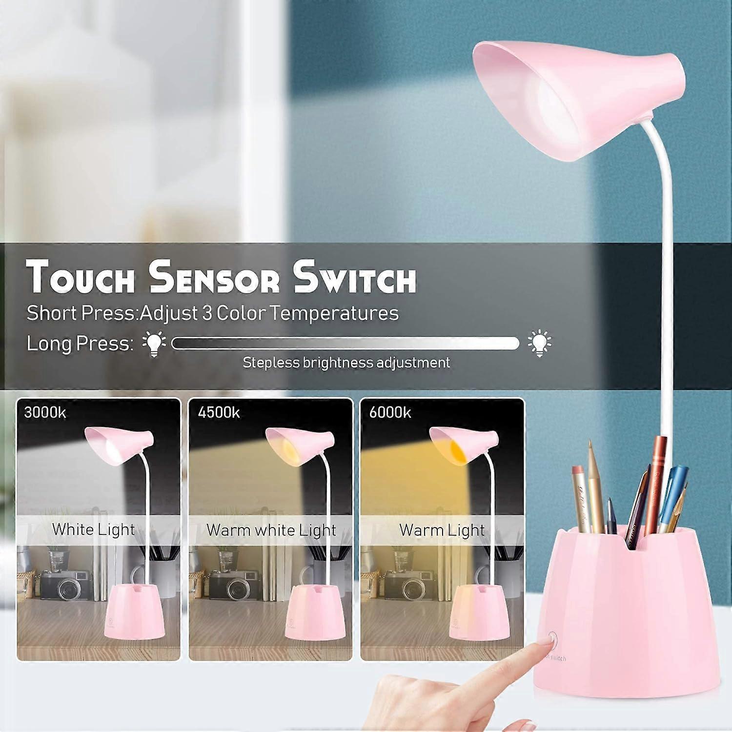 Children's desk lamp, 24 LED dimmable table lamp for the eyes, 3 ...