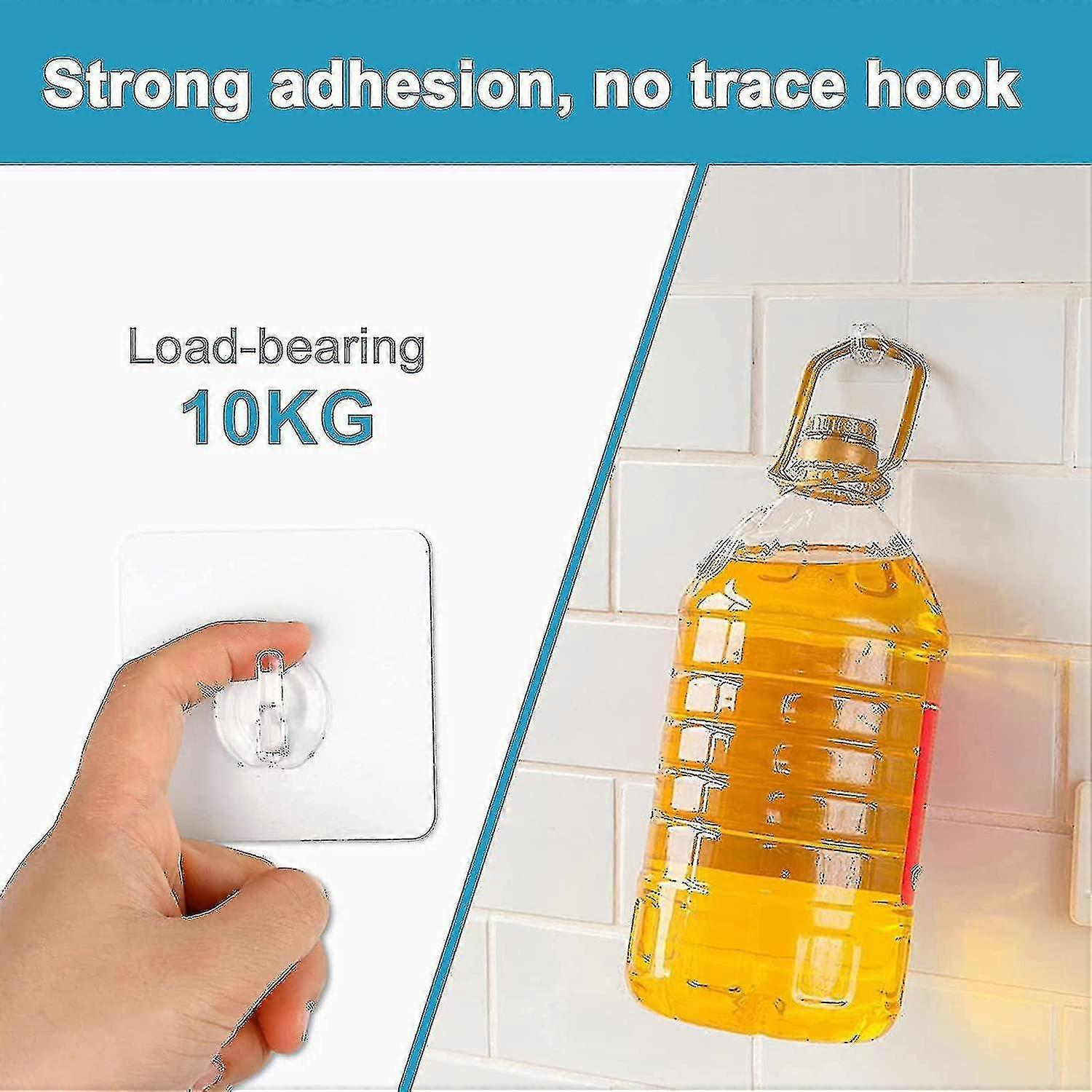 Magic Hooks, Transparent Self-adhesive , Removable Without Nails Heavy Duty Sticky Hooks For ...