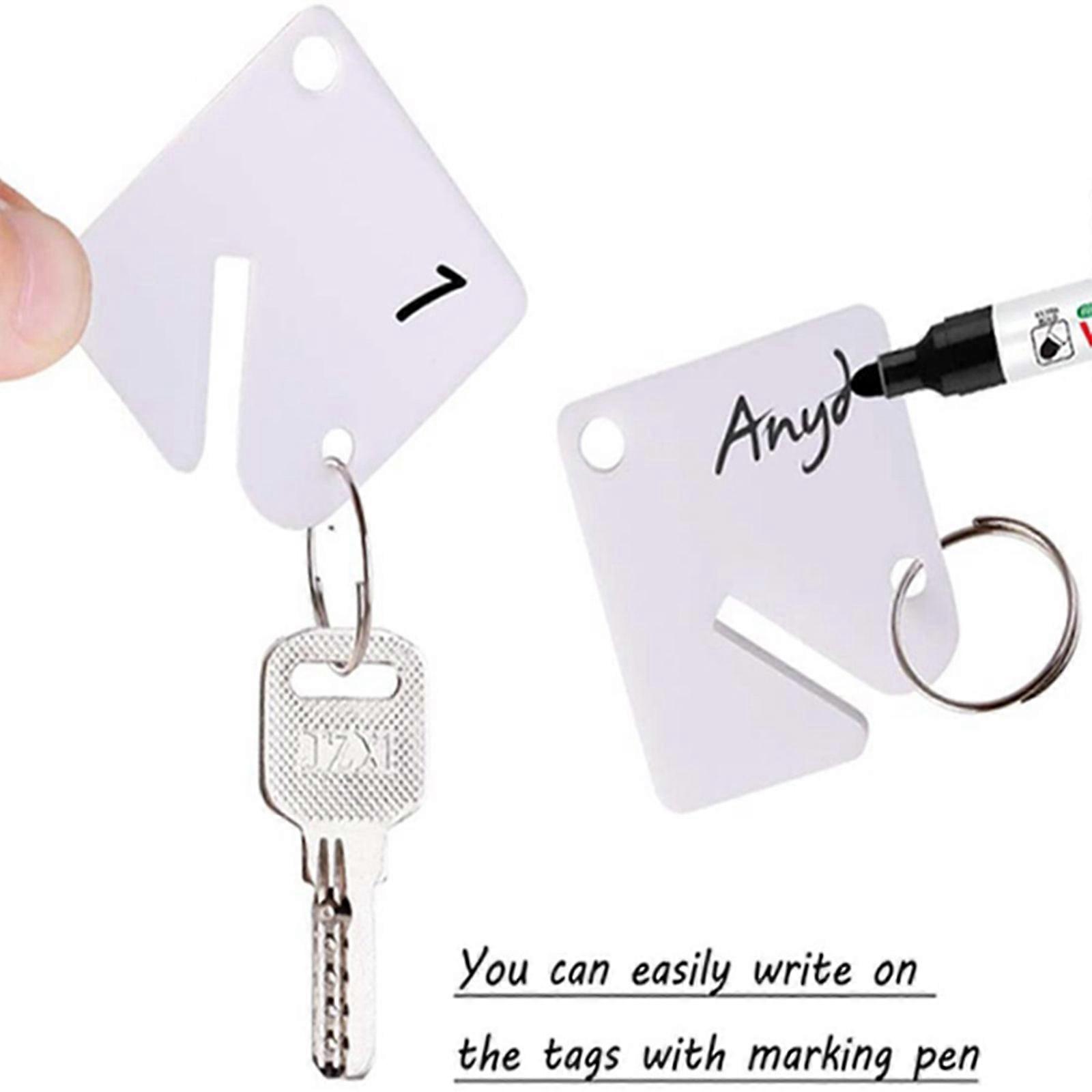 Portable 60 Pcs Acrylic Key Tags with Snap Hook Key Identify Tags Write ...