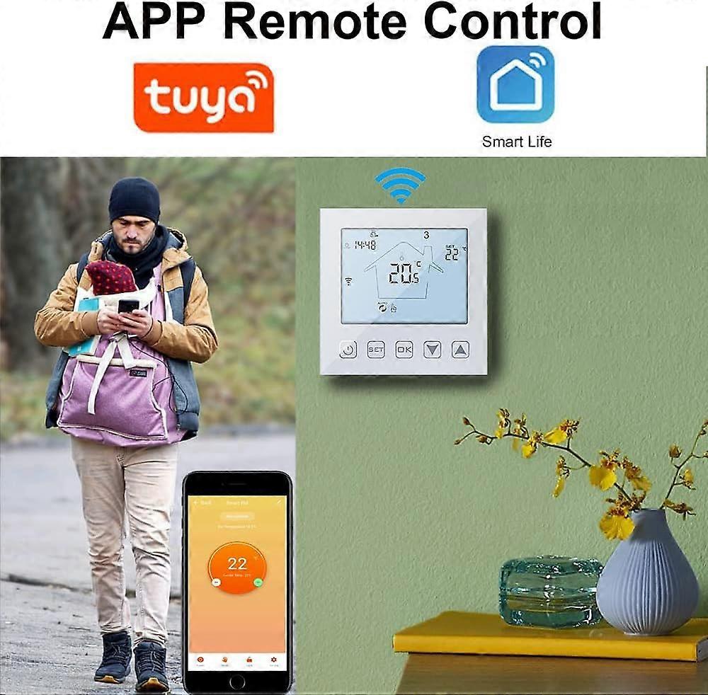 WiFi Connected Thermostat Gas Boiler/Water Floor Heating 220V 3A Alexa Google Assistant ...