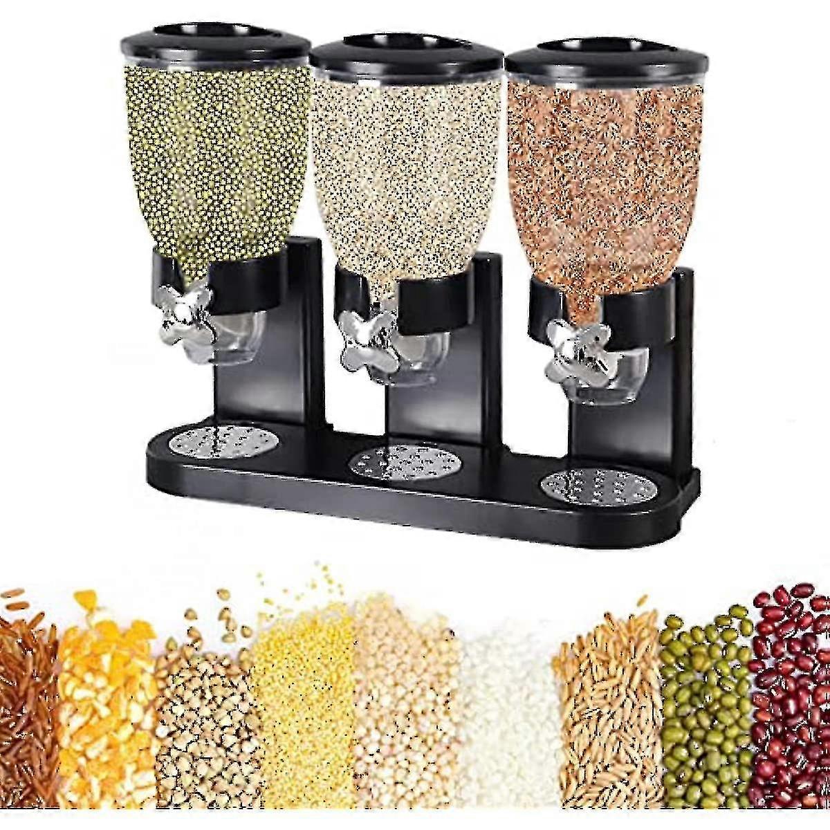Triple Food Dispenser Cereal Containers Storage Dispenser Food Storage ...