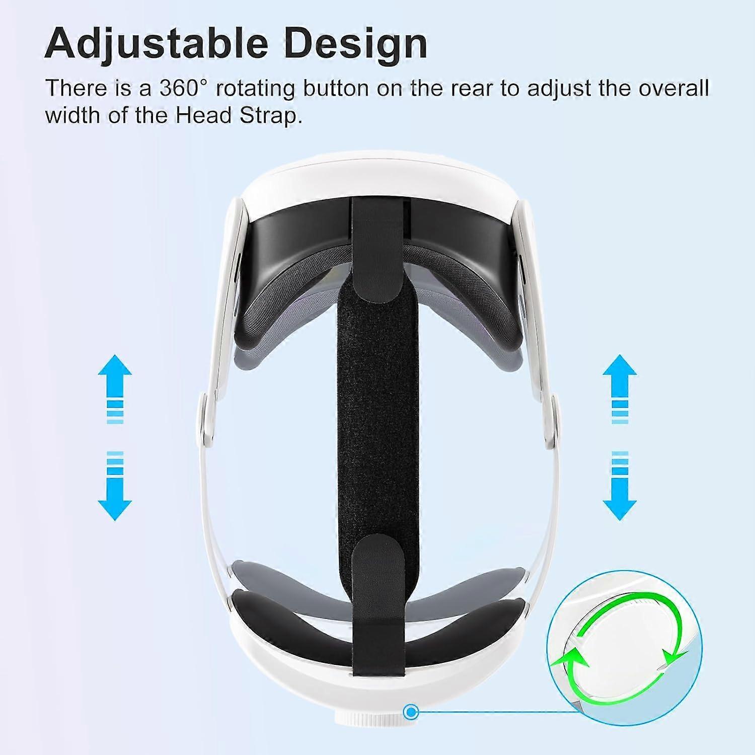CoBak Head Strap for Meta Quest 3 - Adjustable Hinge, Soft PU Sponge ...