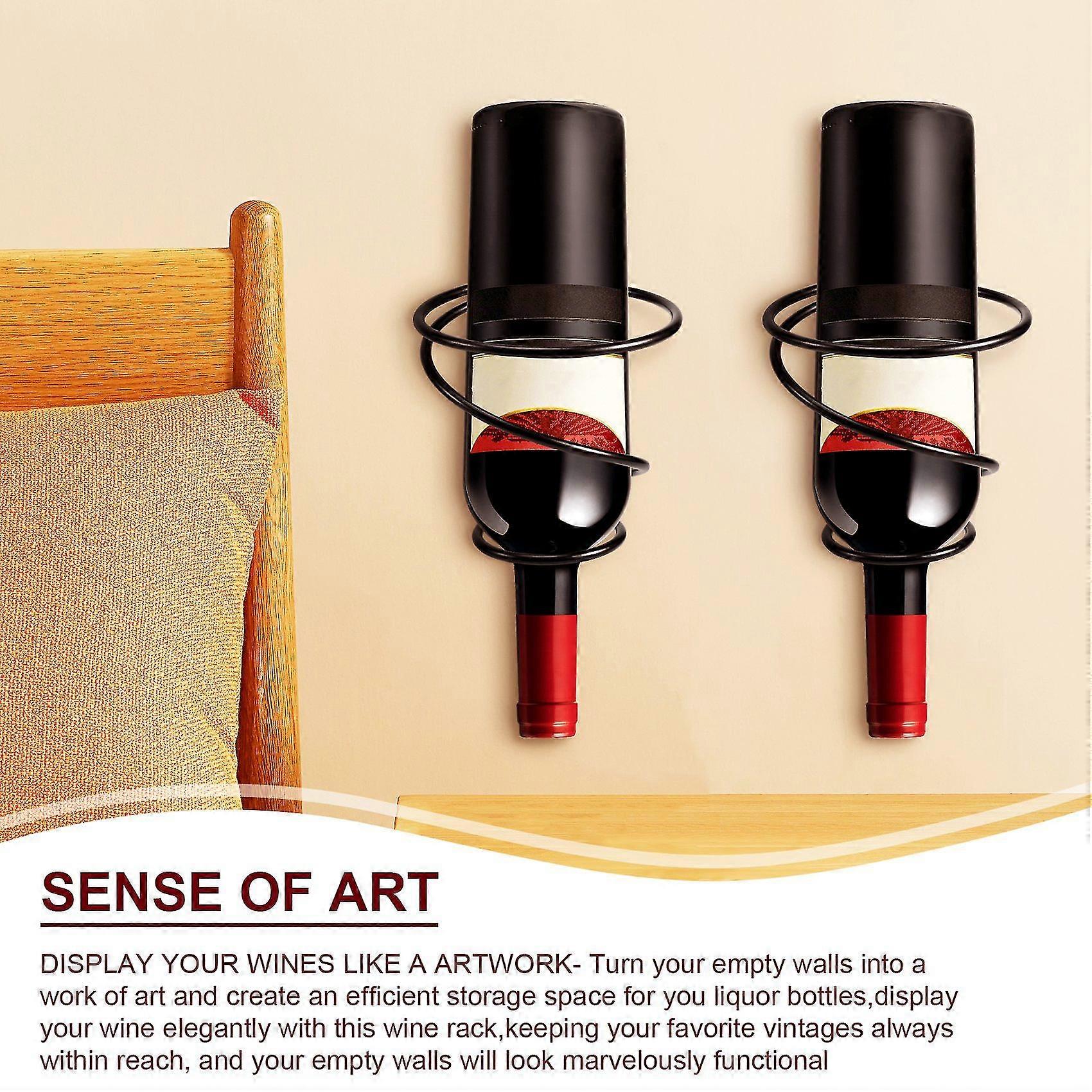 Pack of 6 Wall Mounted Wine Racks - Red Wine Bottle Display Holder with ...