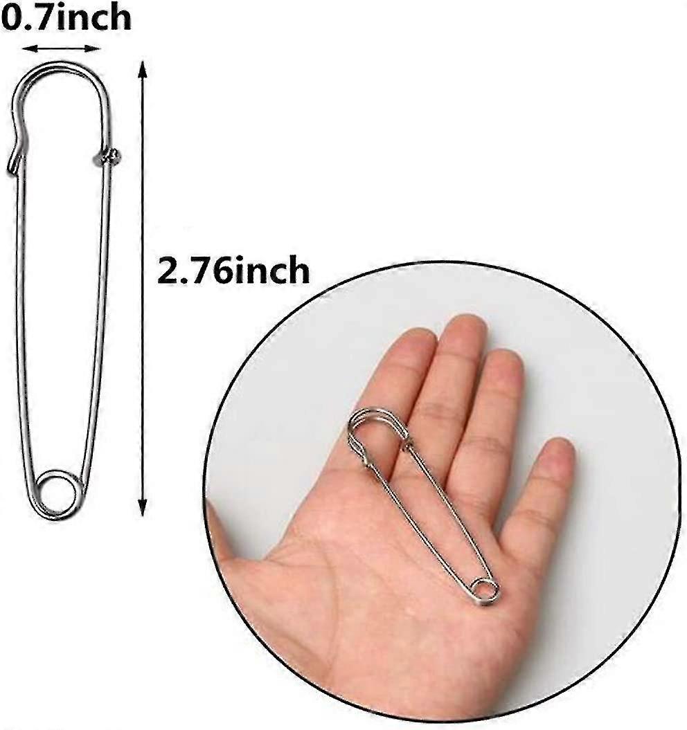 30 Pcs Large Safety Pins 7cm Heavy Duty Blanket Pins Bulk Steel Spring Lock Pins Blanket ...