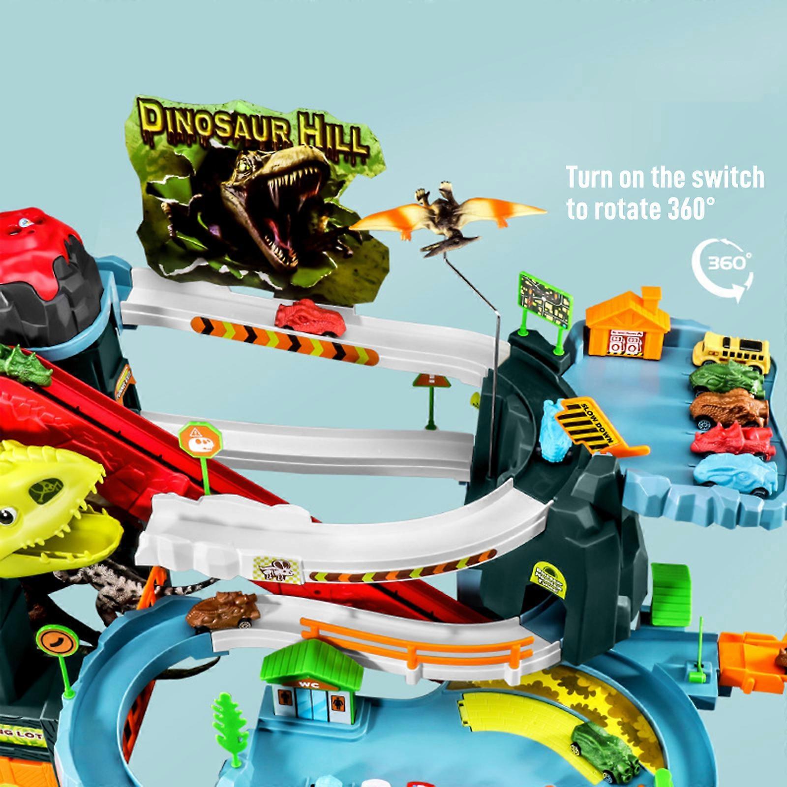 Dinosaur Toy Ramp Car Race Track Playset for Kids with Mini Dinosaur ...