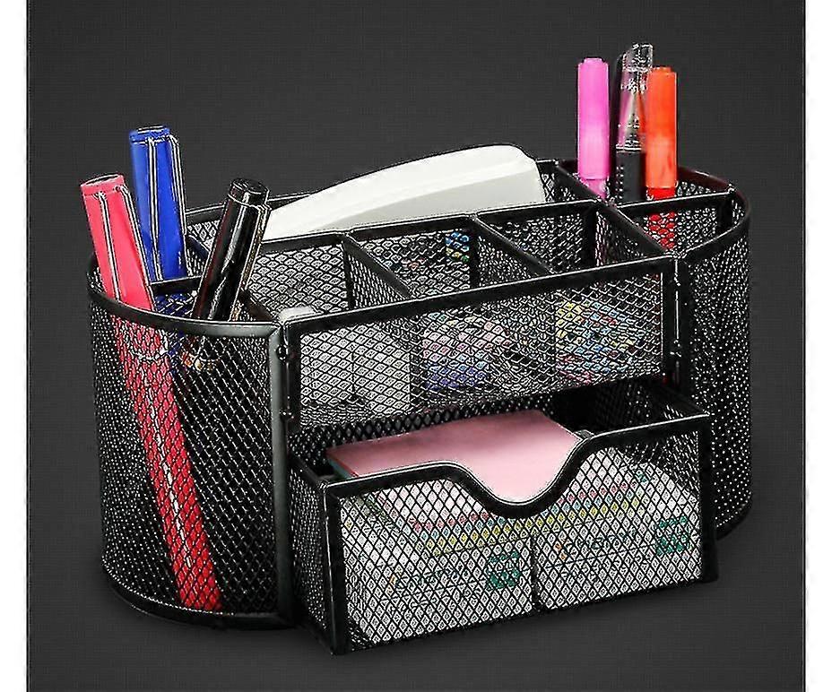 Desk Supplies Organizer Caddy Mesh Storage Baskets Metal Mesh Desktop ...