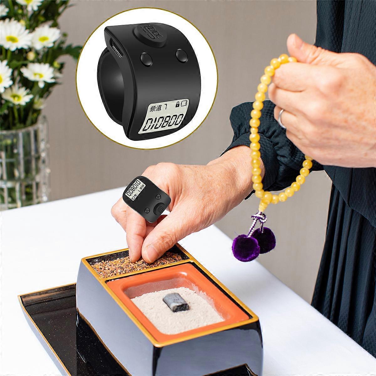 Mini Digital LCD Electronic Finger Ring Hand Tally Counter-Black ...