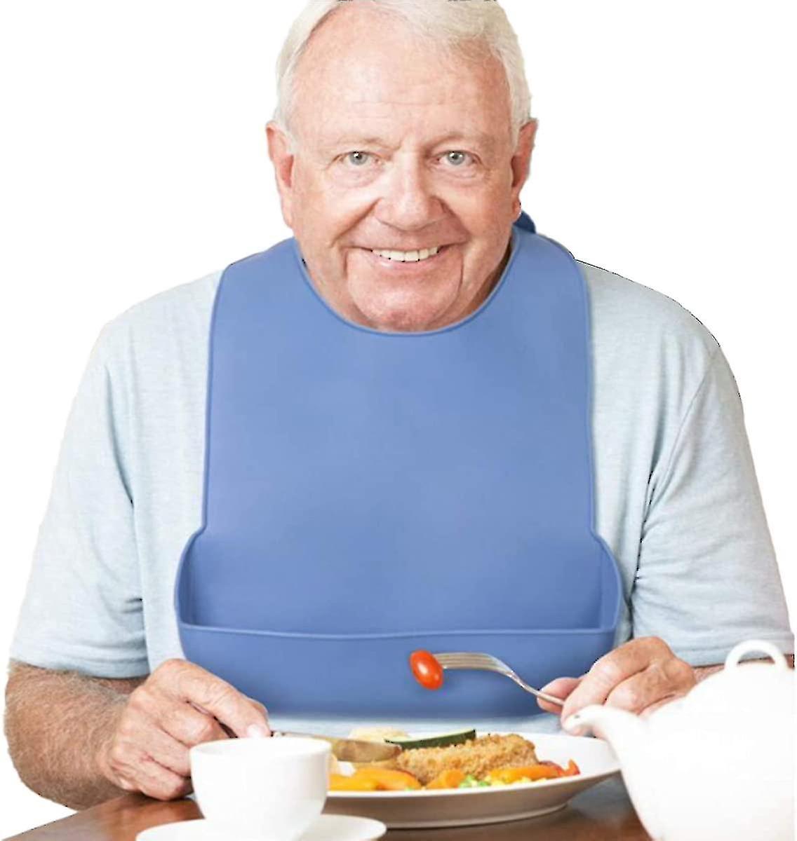 Silicone Adult Bib Waterproof Clothing Protector Reusable Apron ...