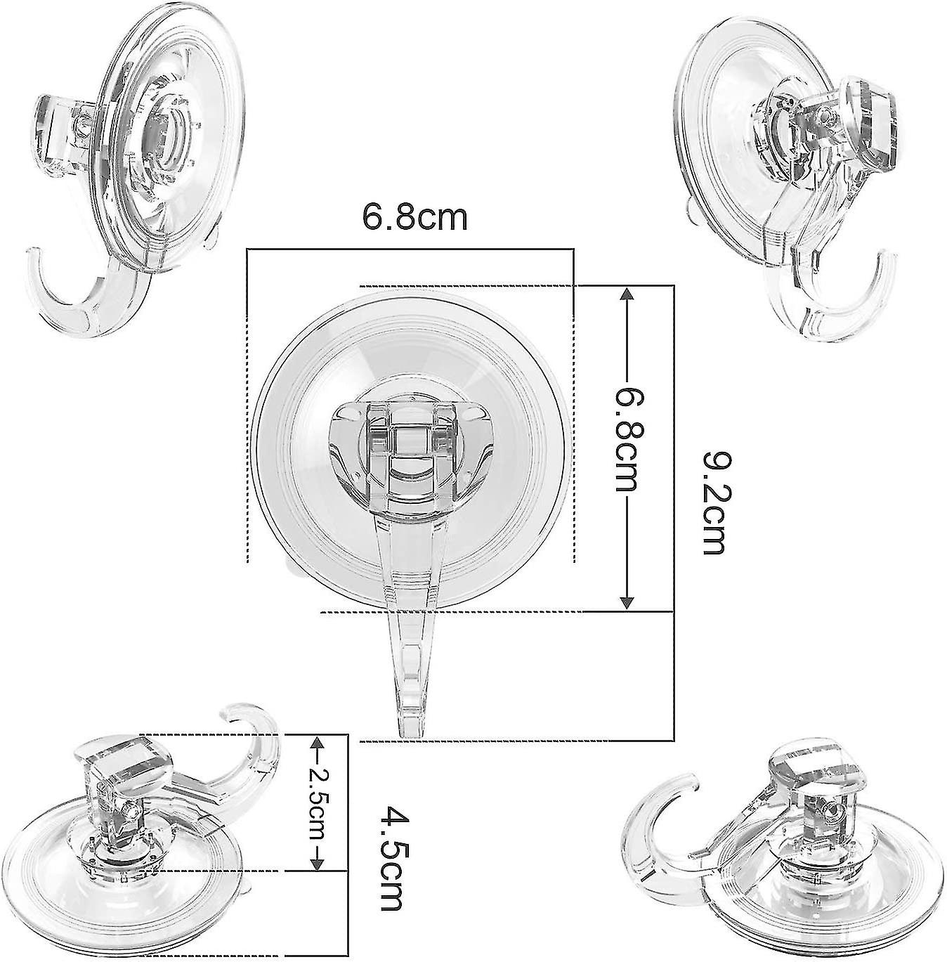 Numb Set Of 4 Wall Suction Cup Hook Bathroom Towel Holder Suction Cup ...
