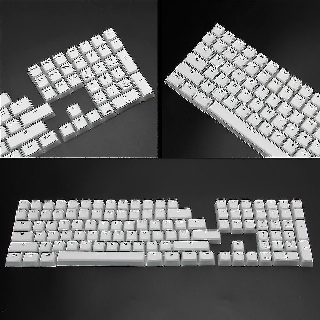 Rgb 108 Keycaps Ansi Layout Pbt White Pudding Double Skin Backlit ...