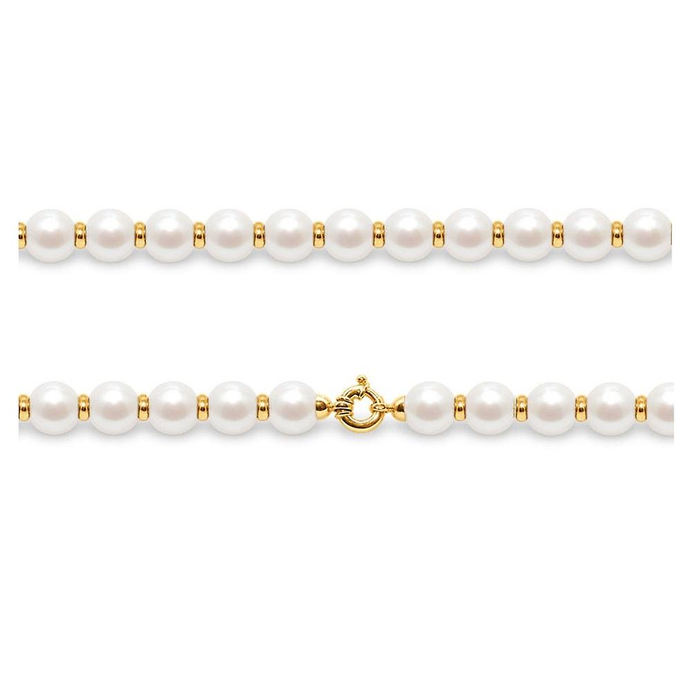 Collier Ras du cou Femme en Perles de culture blanches et Perles en Or ...