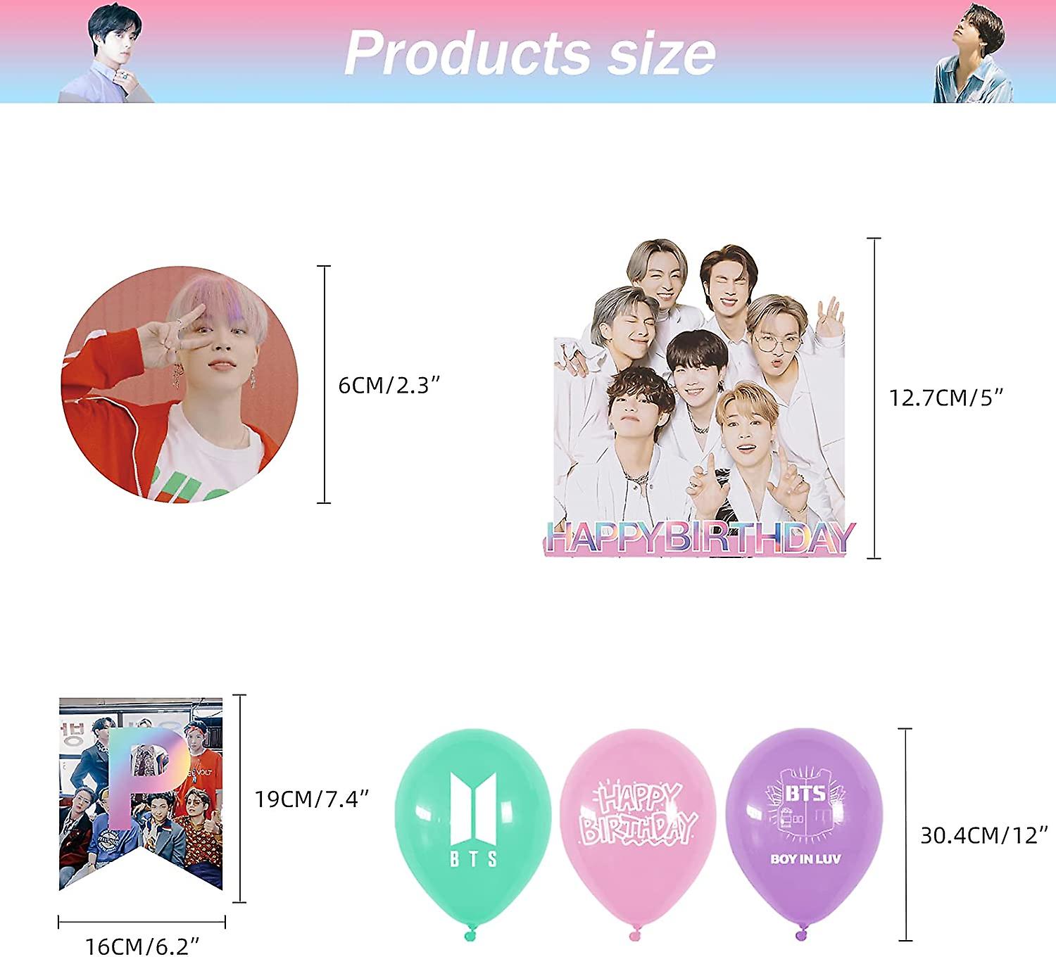 Bts Birthday Party Decorations, Kpop Birthday Supplies For Bangtan Boys ...