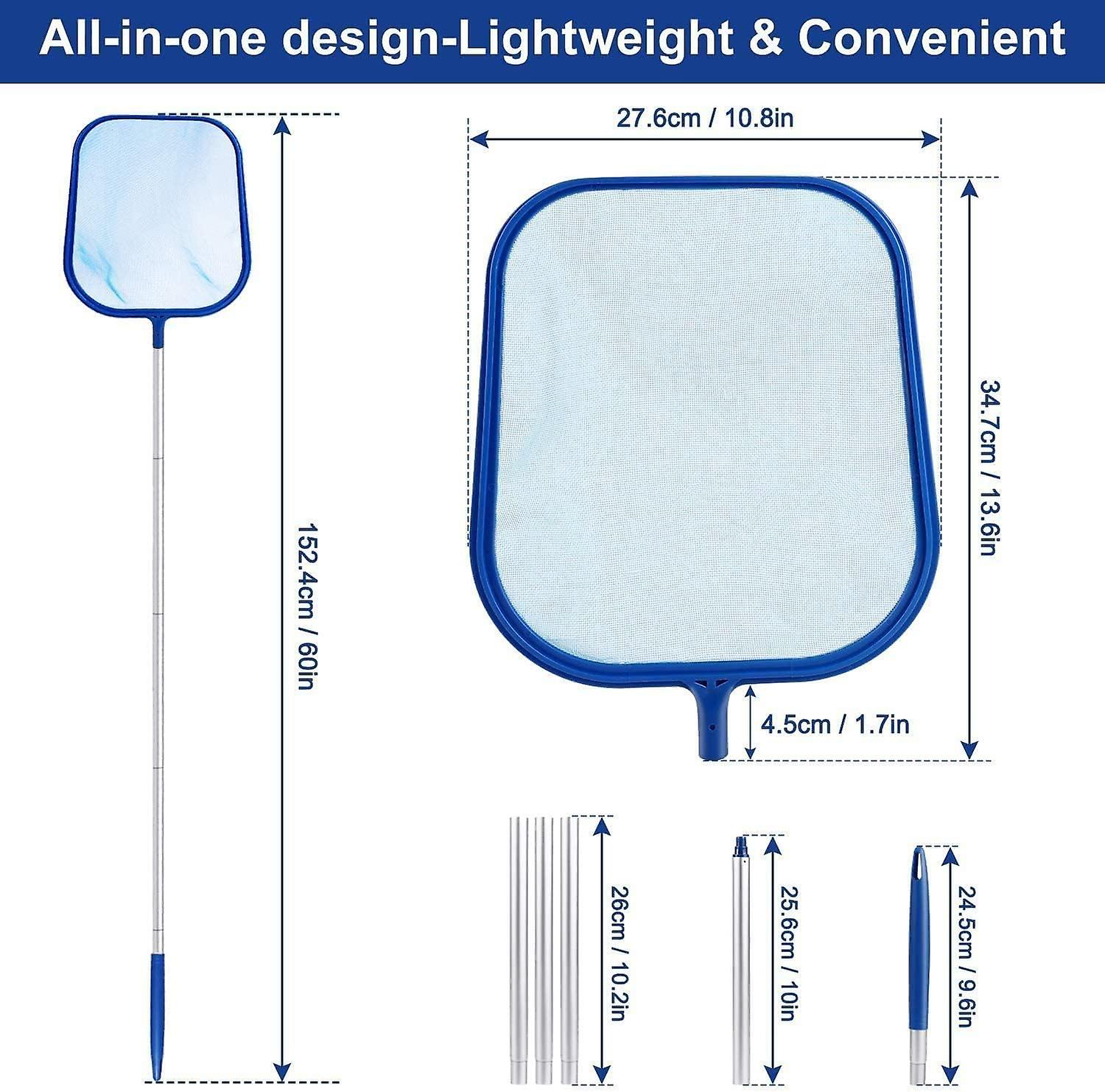 Pool Net Skimmer Swimming Pool Net Pool Skimmer Net Leaf And Long Pole ...