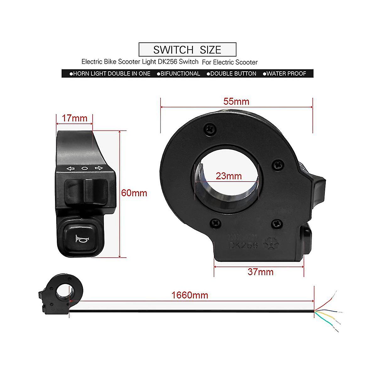 Ebike 2 In 1 Horn Turn Signal Switch Button Electric Bicycle Motorcycle ...