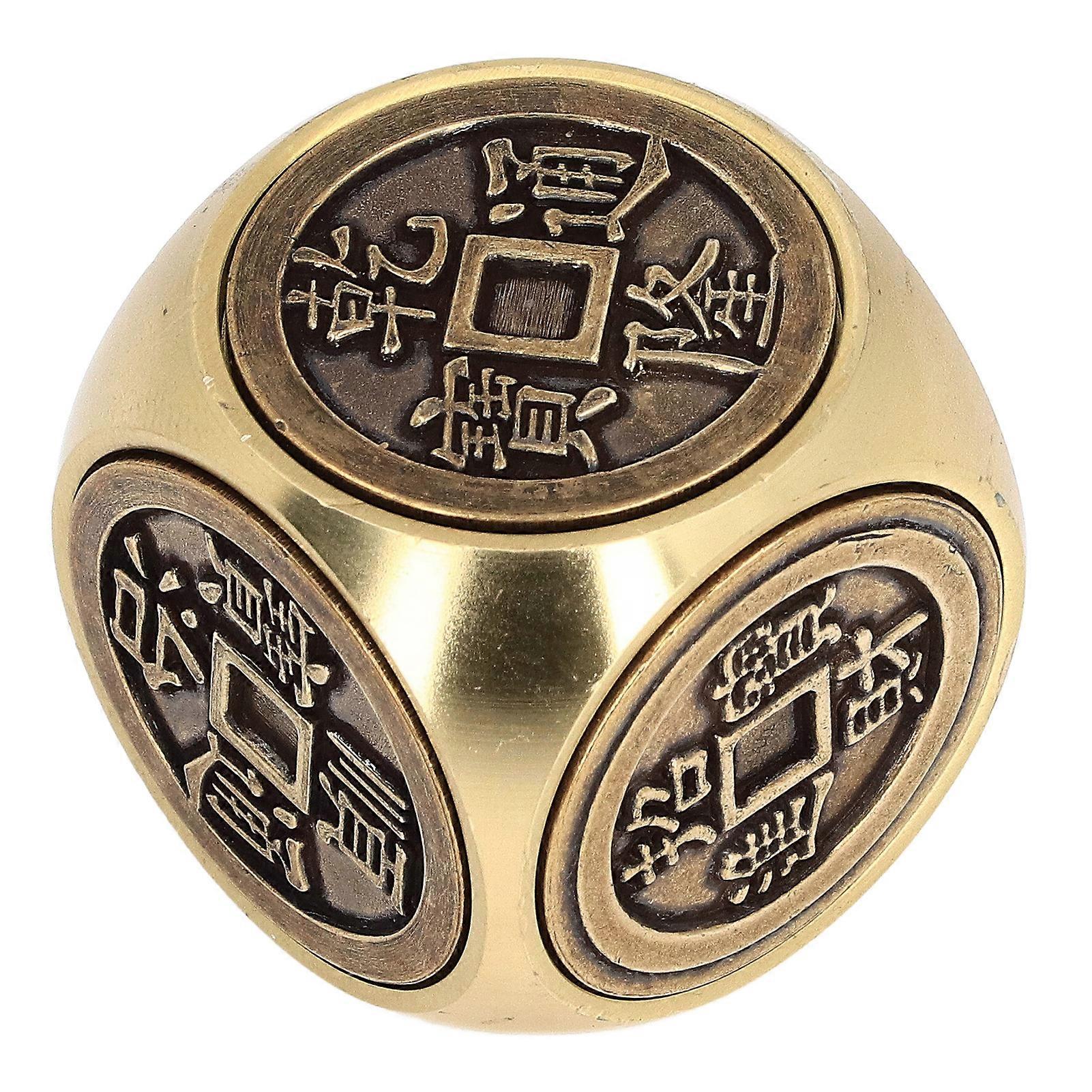 Metal Fidget Cube Rotating Brass Gyroscope 6 Sided Stress Relief ...