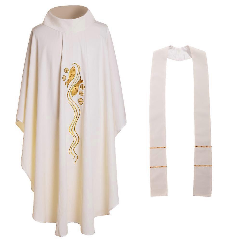 Priest Costume Stole Adult Mens Vestments Church Chasuble Fish ...