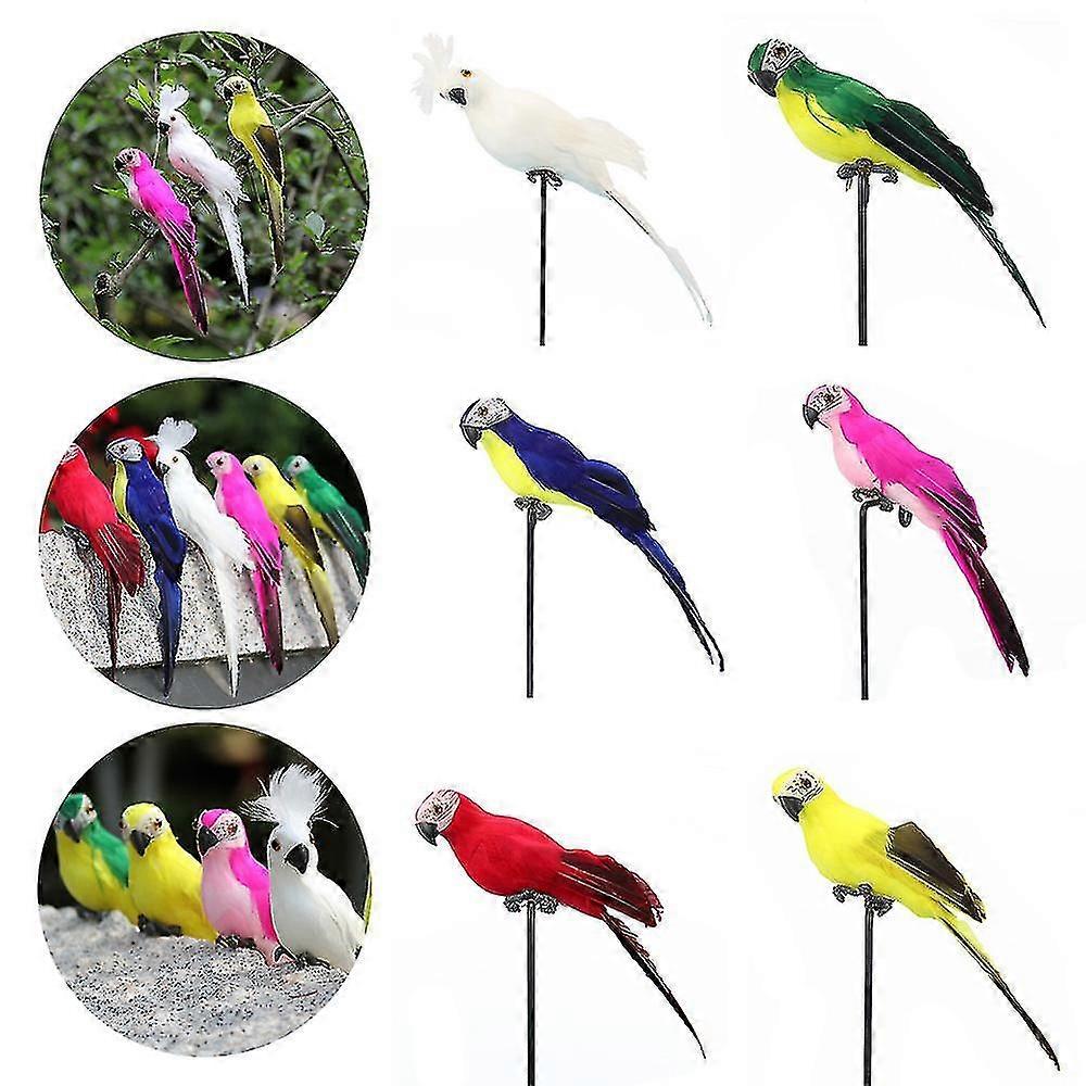 Lifelike Fake Parrots, Artificial Bird Decoration, Foam Macaw Parrot ...