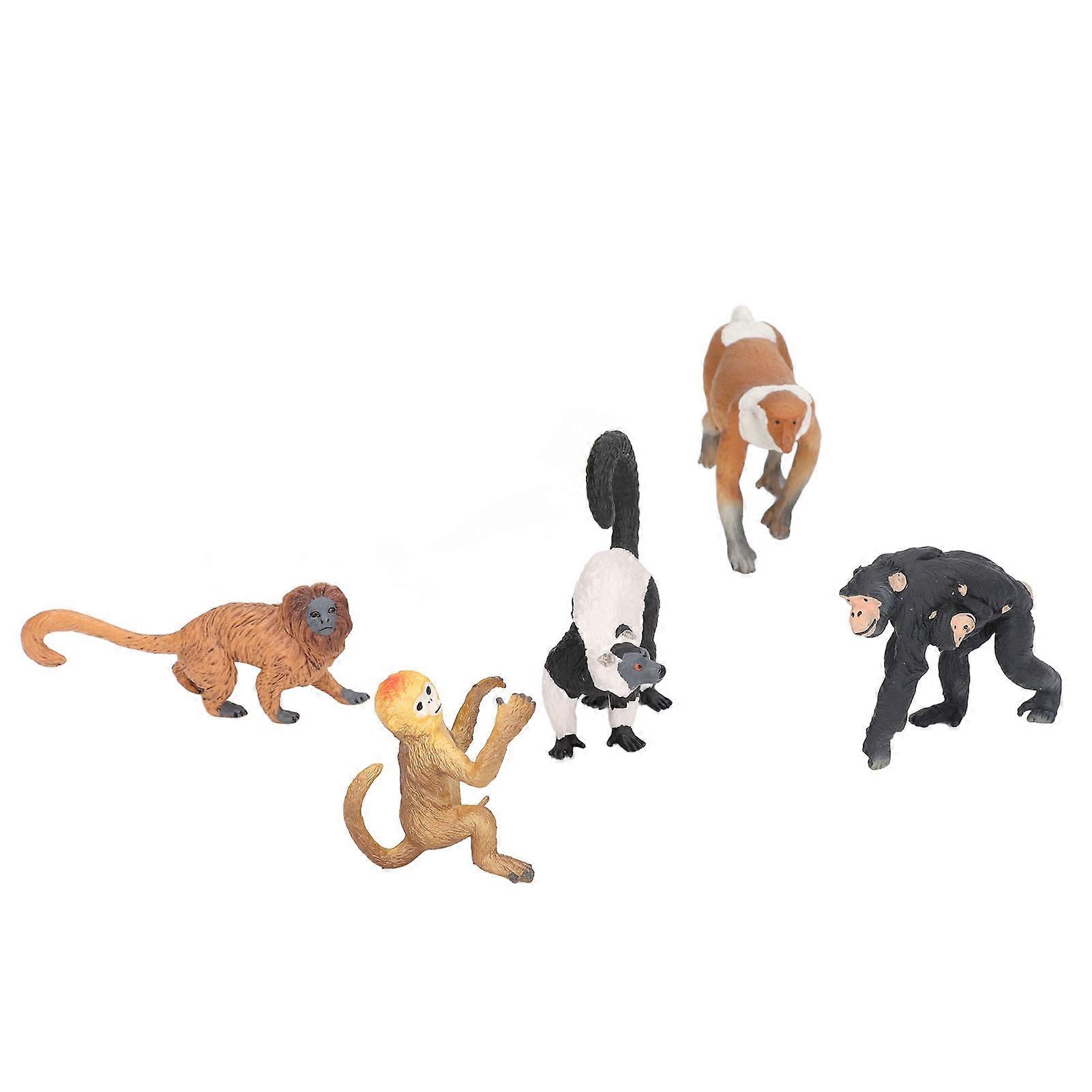 6pcs Monkey Models Playset Safe Simple Styling Simulation Kids ...