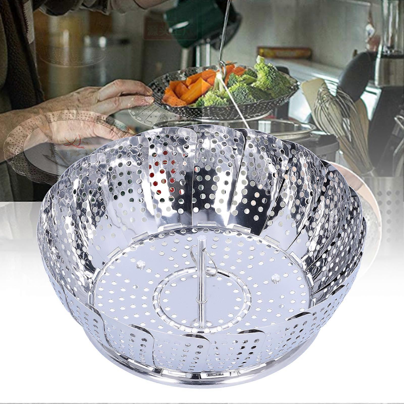 Stainless Steel Steam Basket, Foldable Multifunction Steam Rack Fit ...