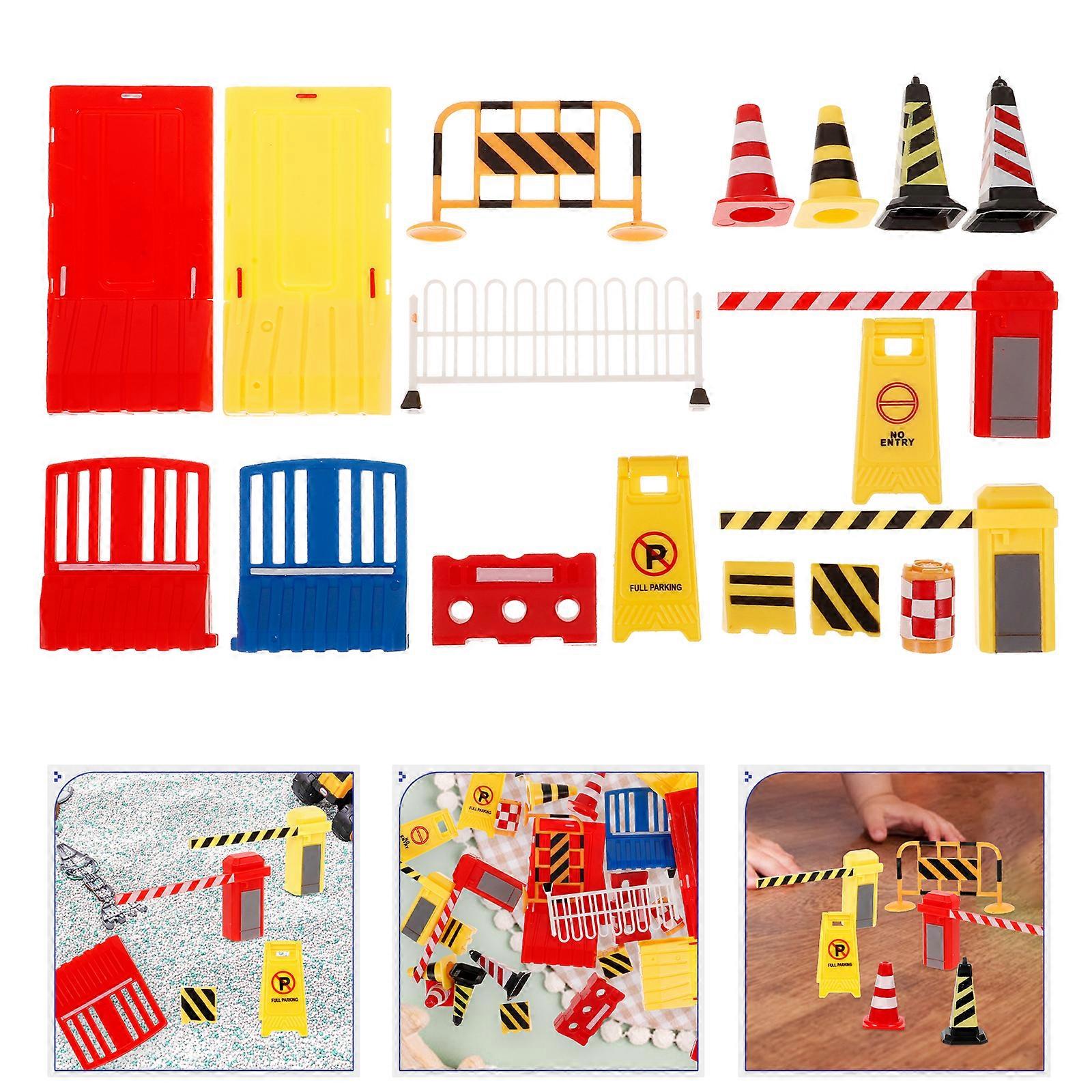 32pcs Road Street Sign Traffic Sign Barricade Toys Road Block Signs Toy ...