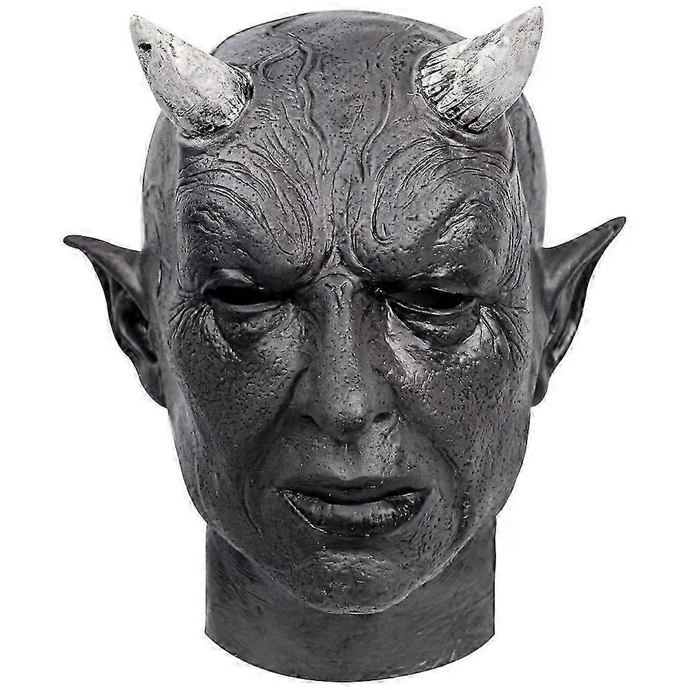 2024 Halloween Horror Demon Mask Scary Horn Devil Full Head Latex Masks ...