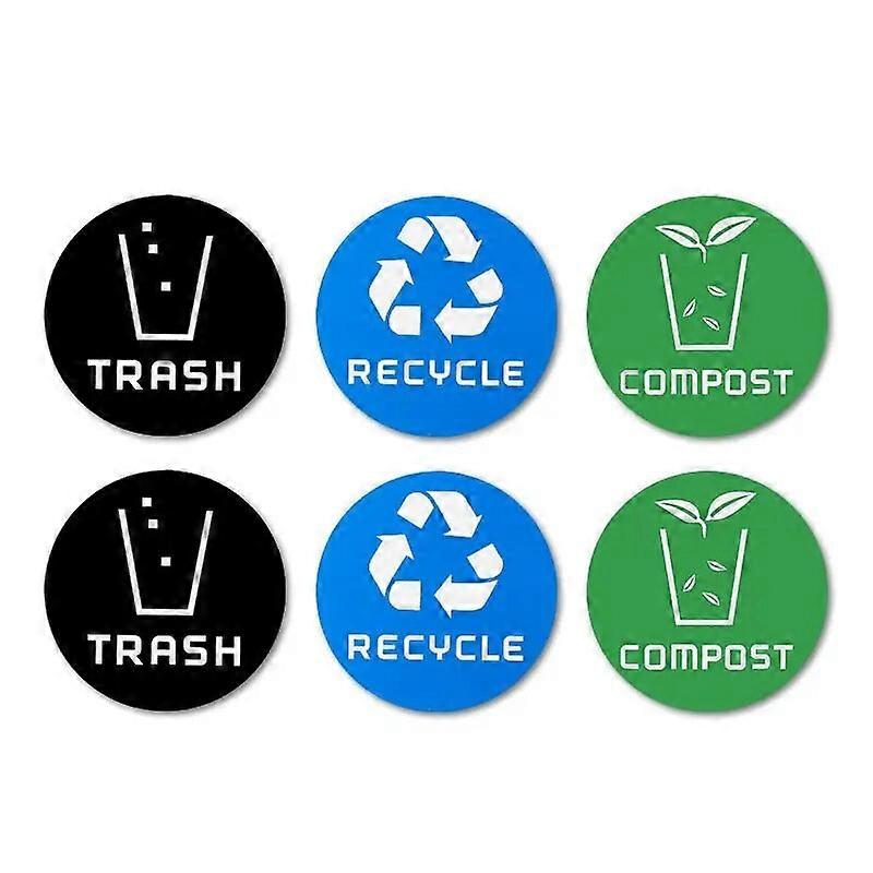 12pcs Diameter 10CM PVC Recycle Trash Bin Sticker Vinyl Stickers Decals ...