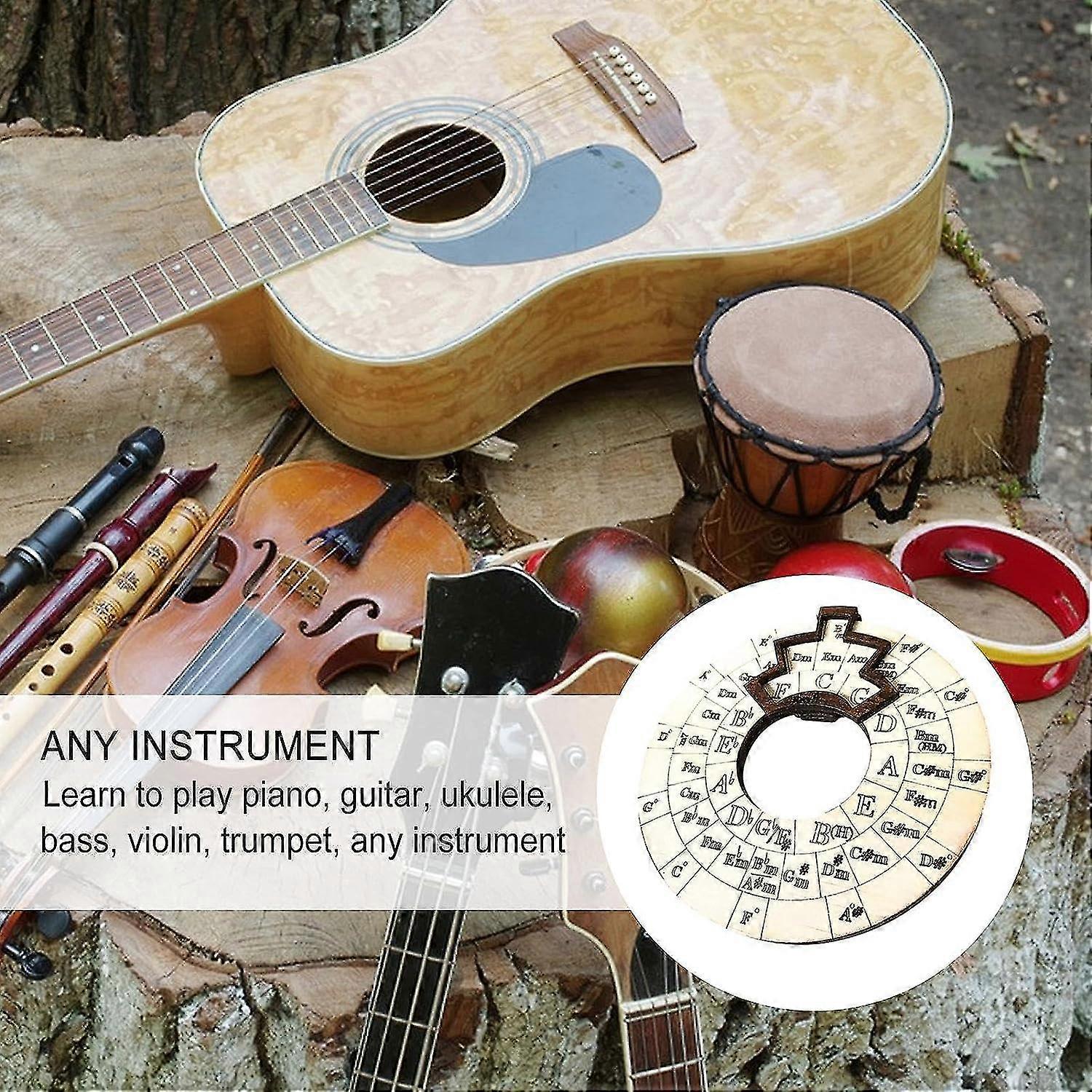 Circle Of Fifths Wheel Guitar Learning Tool, Wooden Melody Tool, Guitar ...